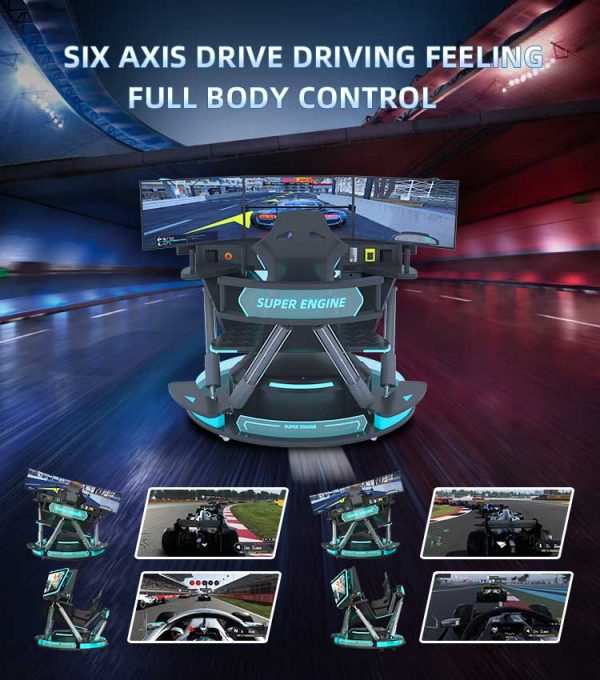 6 Dof 3 Screen Racing Simulator - Funspace