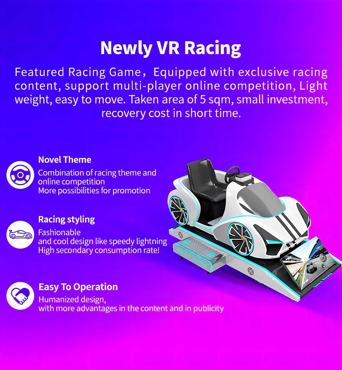 VR Space Racing Virtual Reality Car Driving Simulator For Sale